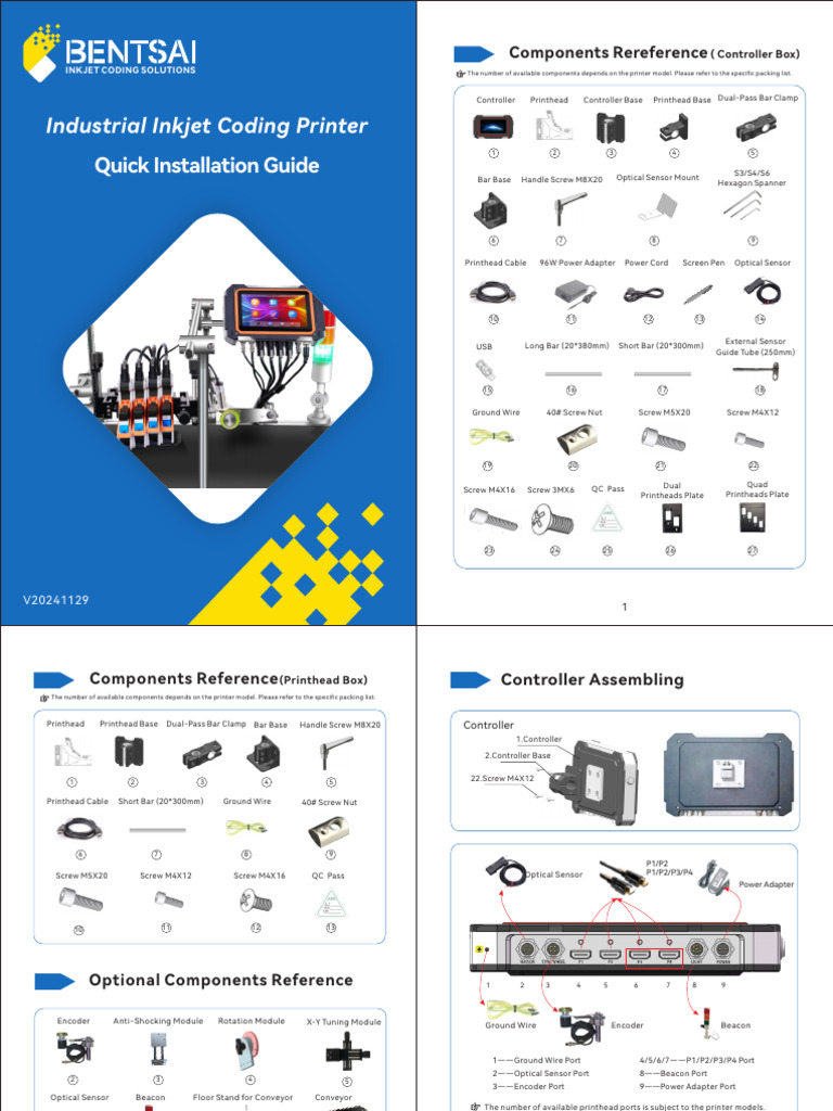 Industrial Inkjet Coding Printer Quick Installation Guide | PDF ...