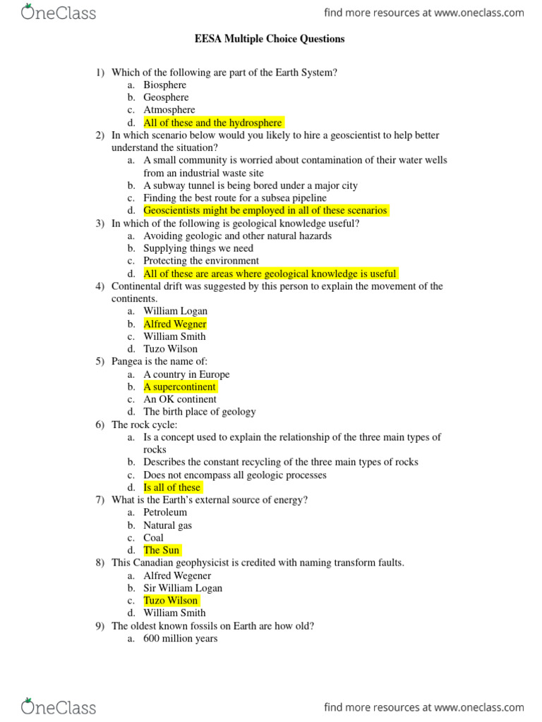 EESA06 MC CHP 1 4 | PDF | Plate Tectonics | Earthquakes