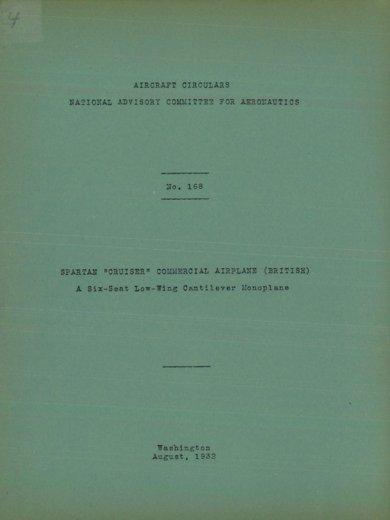 Spartan "Cruiser" Commercial Airplane Overview | PDF | Aircraft ...
