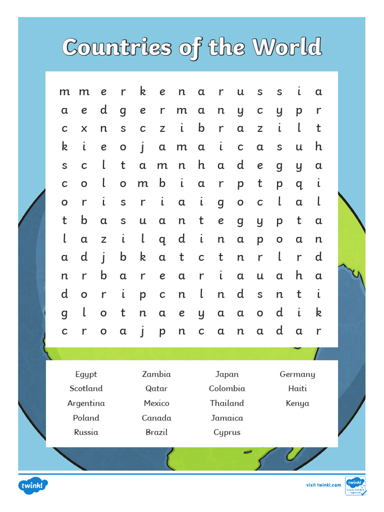 Cfe2 T 2545480 Countries of World Word Search Ver 4 | PDF