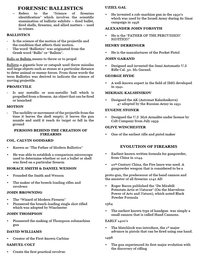 Ballistics Notes | PDF | Firearms | Gun Barrel