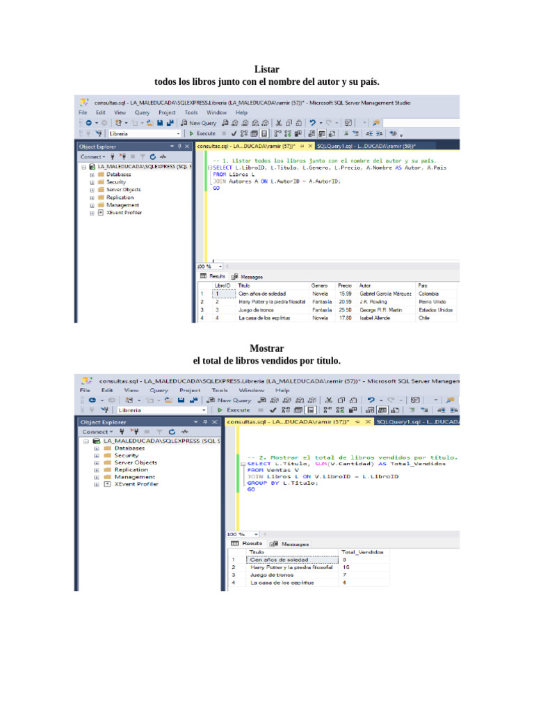 Consultas Libreria | PDF