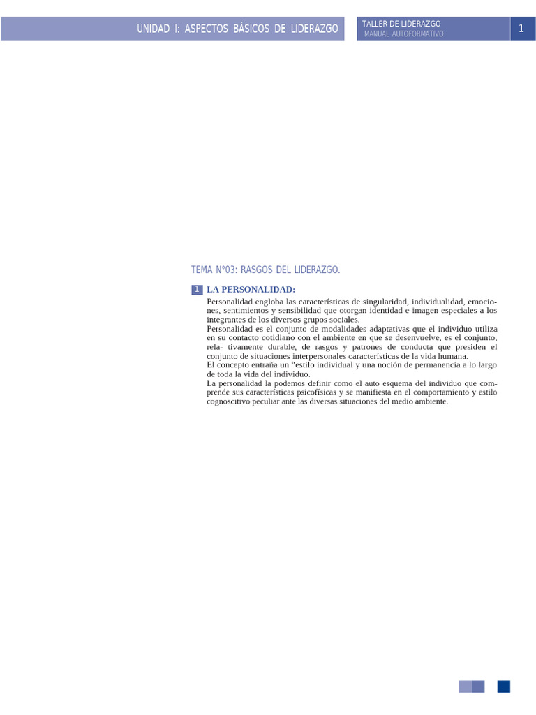 Rasgos de Personalidad | PDF | Aprendizaje | Experiencia