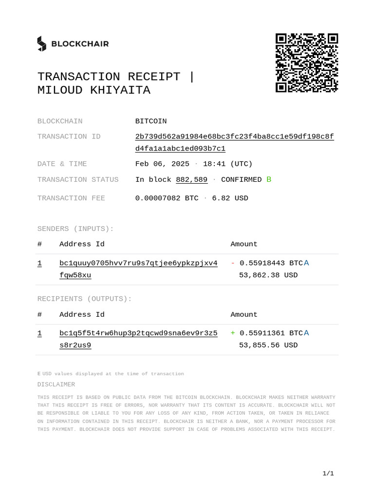 Miloud Khiyaita - Transaction Receipt | PDF