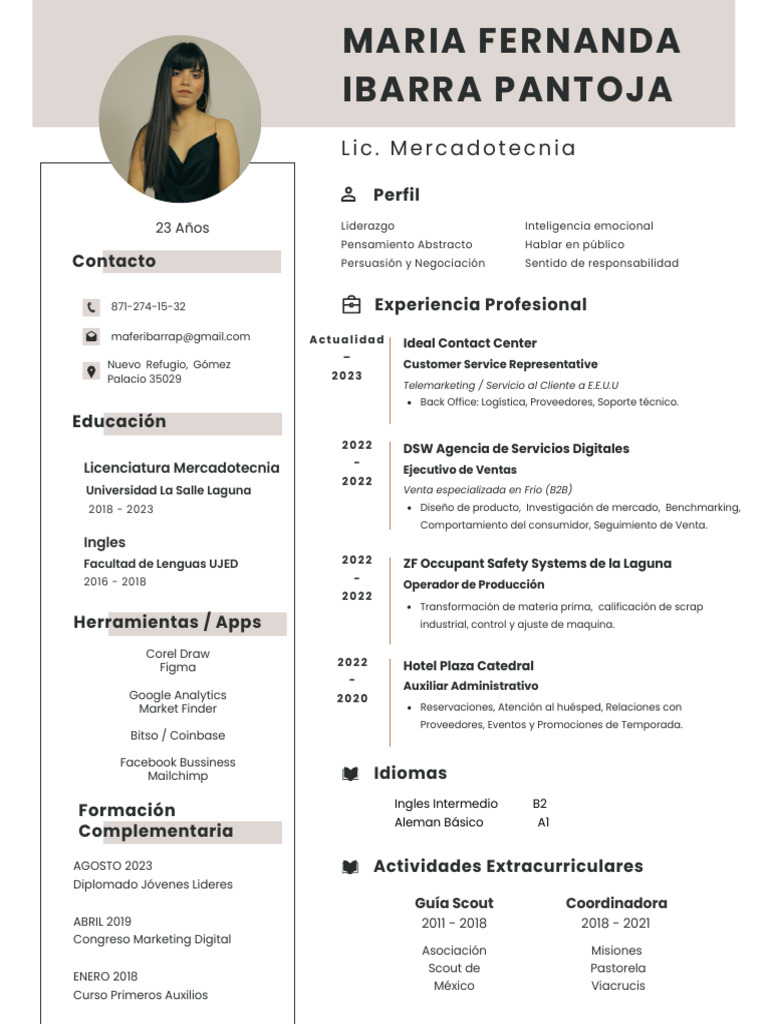 CV Maria Fernanda Ibarra Pantoja | PDF | Marketing | Procesos de negocio