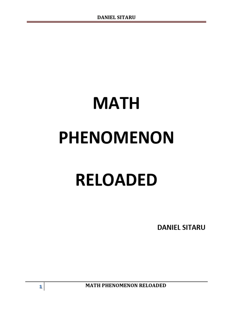 Sitaru, D. - Math Phenomenon Reloaded | PDF | Mathematics ...