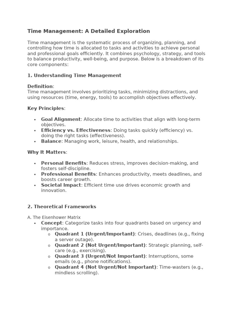 Time Management | PDF | Time Management | Professional Skills