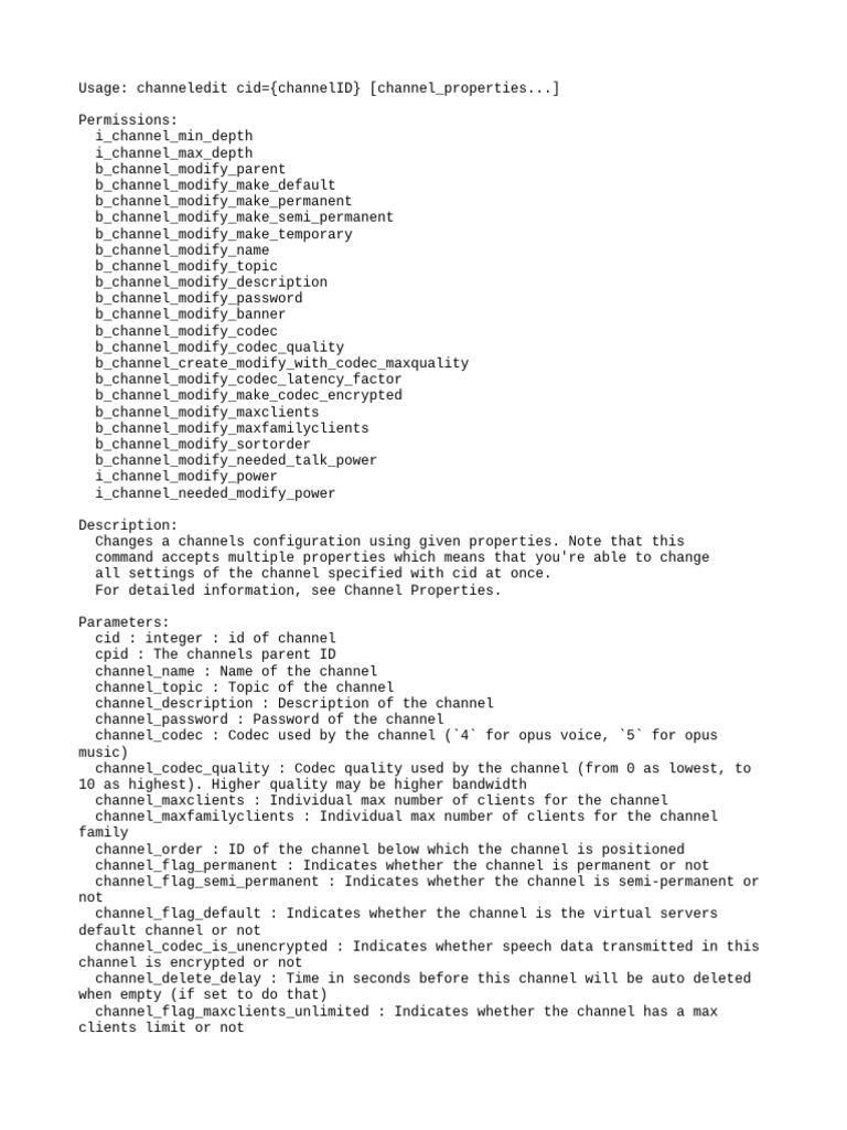 Channel Configuration Command Guide | PDF | Computer Networking ...