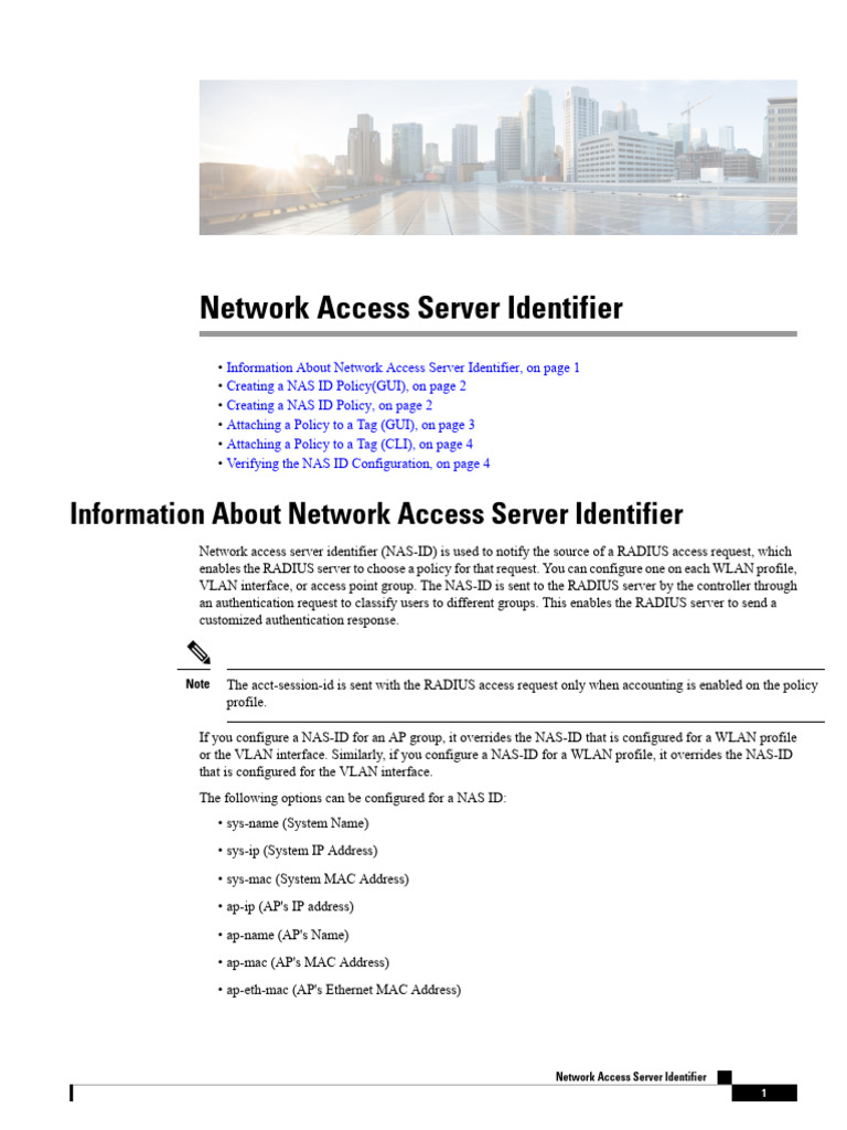 Network Access Server Identifier | PDF | Radius | Computer Network