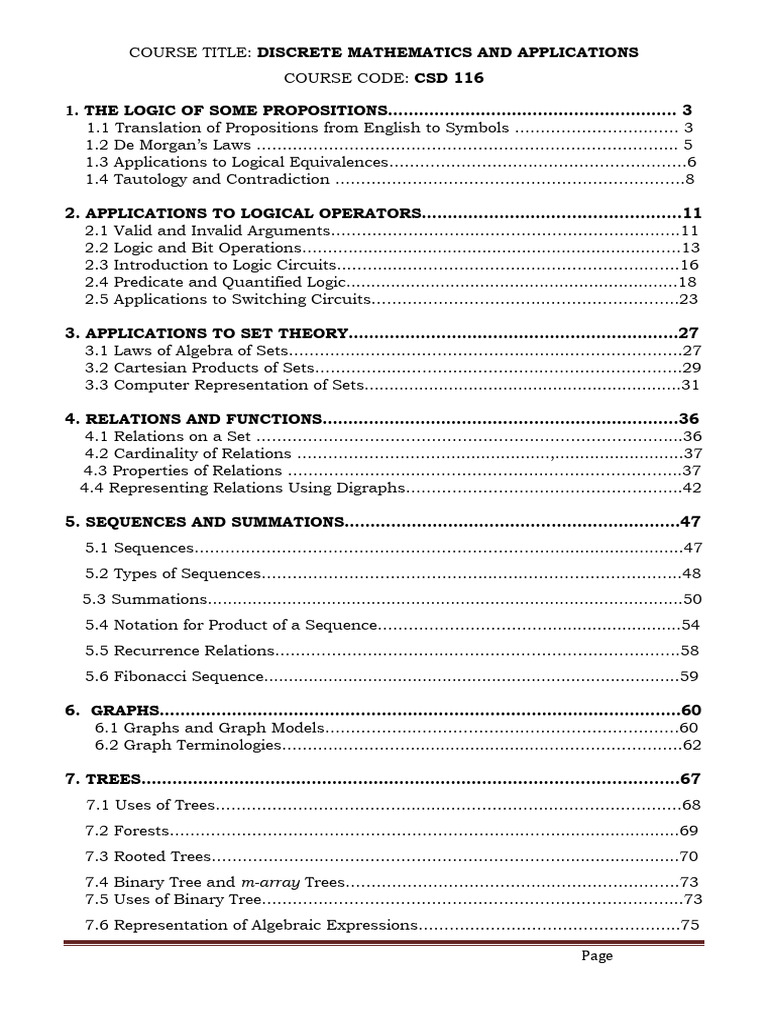 Discrete Mathematics Reading Materials | PDF | Argument | Contradiction