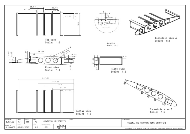 Cessna 172 Wing Structure Diagram | PDF | Drawing | Technical Drawing