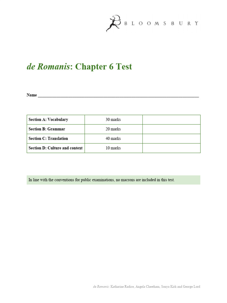 De Romanis Chapter 6 Test | PDF | Grammatical Conjugation | Lexical ...
