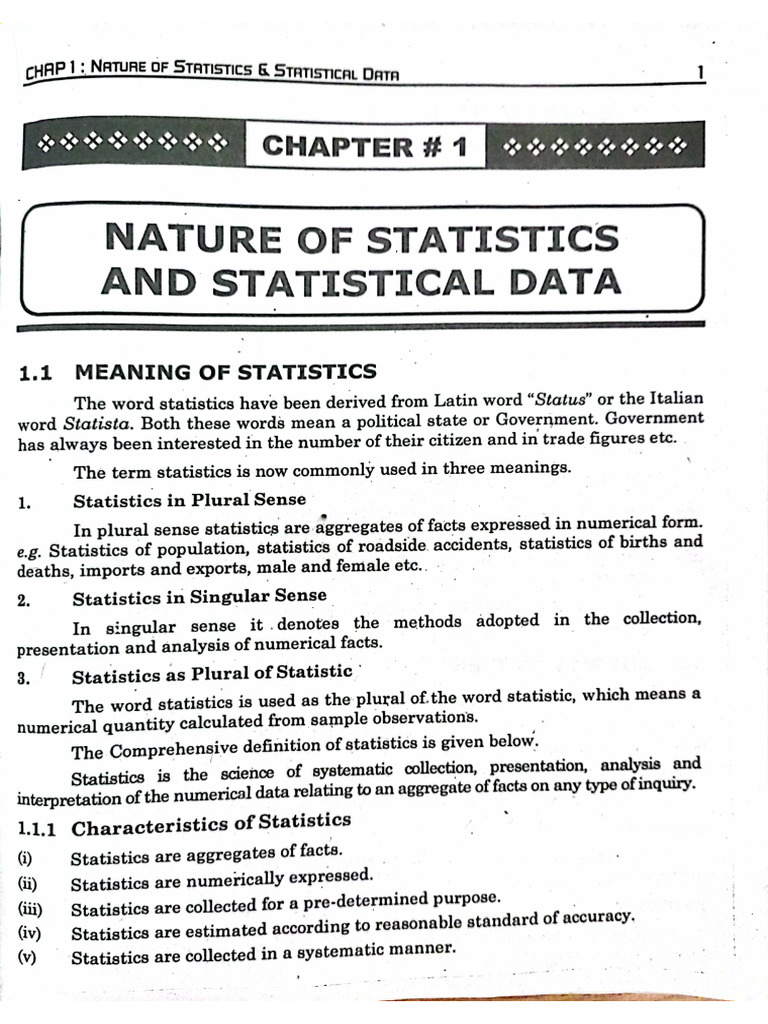 BS Stats Ch1 Introduction | PDF