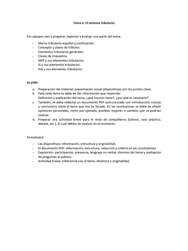 Tema 6. Actividad Evaluable | PDF