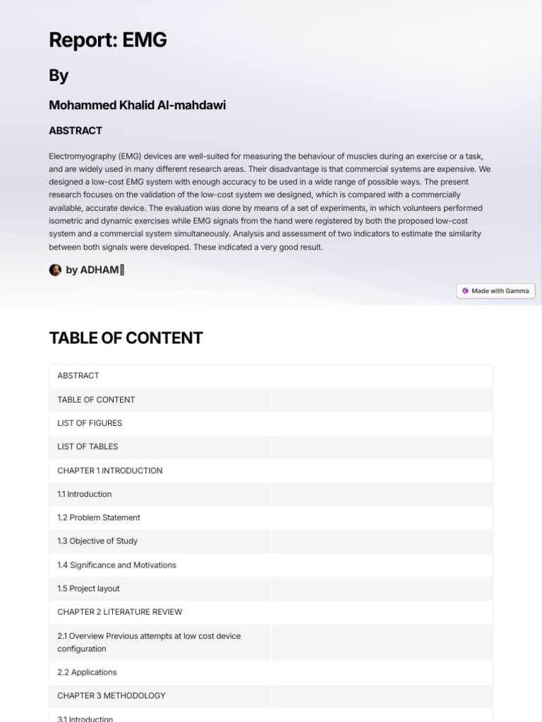 Report-EMG | PDF | Electromyography | Arduino