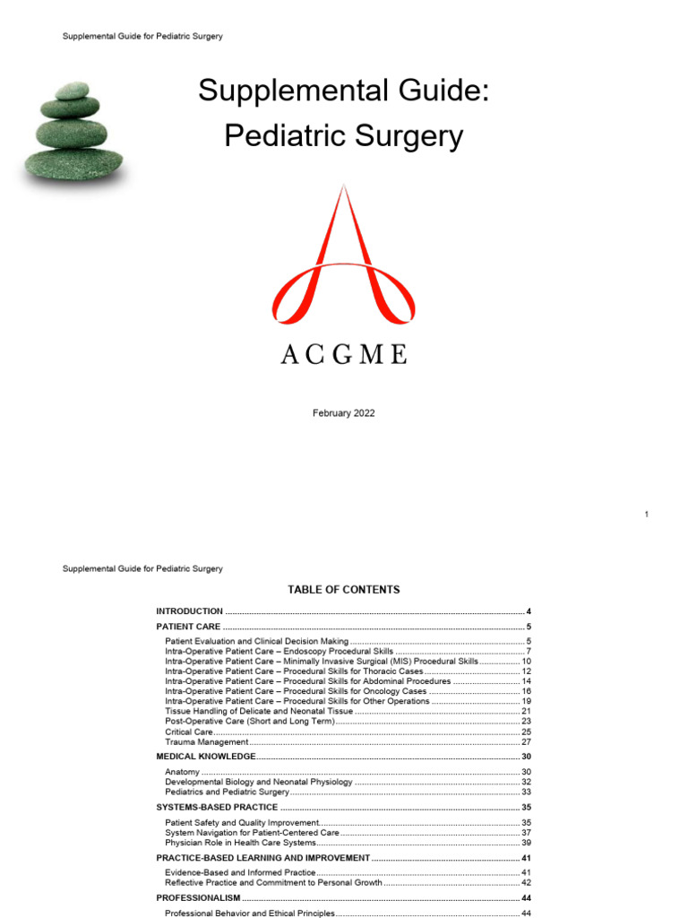 Pediatric Surgery Supplemental Guide | PDF | Surgery | Endoscopy