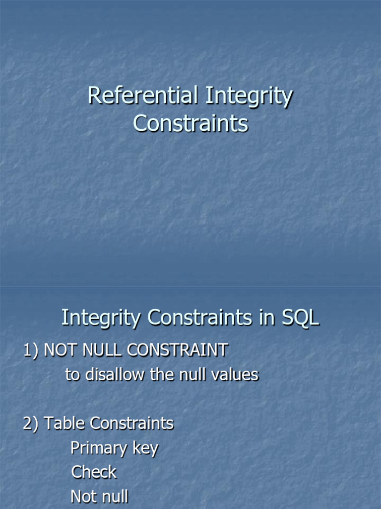 3 Integrity Constraints and Groupby Having Clause | PDF | Data | Software Design