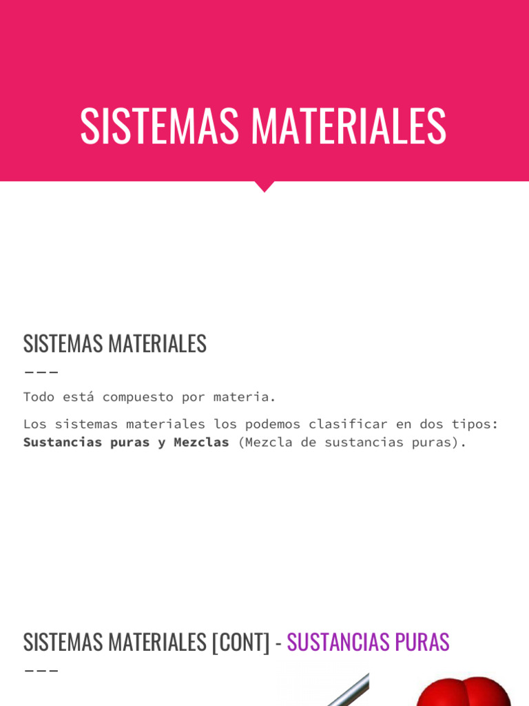 Sistemas Materiales | PDF | Mezcla | Sustancias químicas