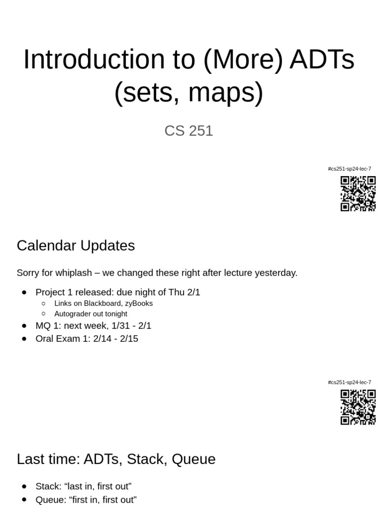 Introduction To More Adts Pdf Queue Abstract Data Type Algorithms And Data Structures