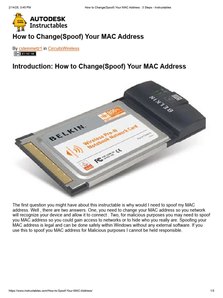 How to Change Your MAC Address | PDF