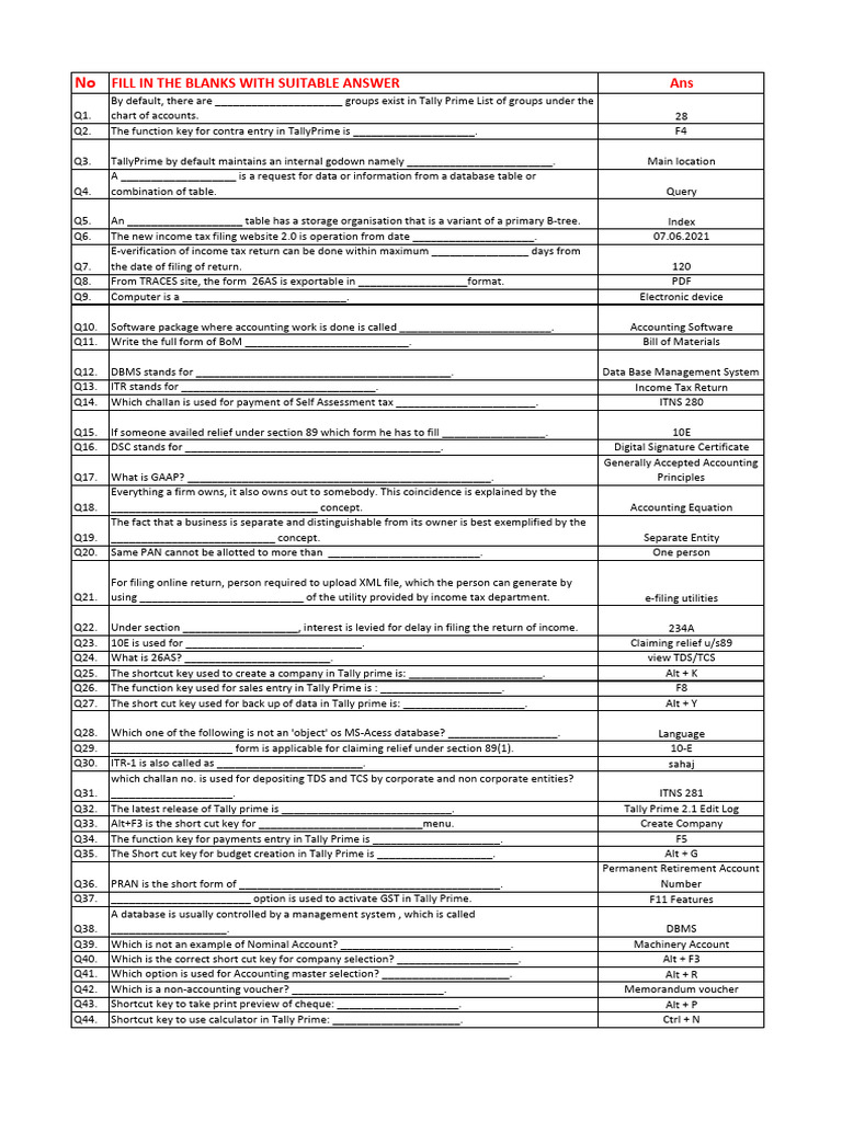 Tally Que | PDF | Databases | Taxes