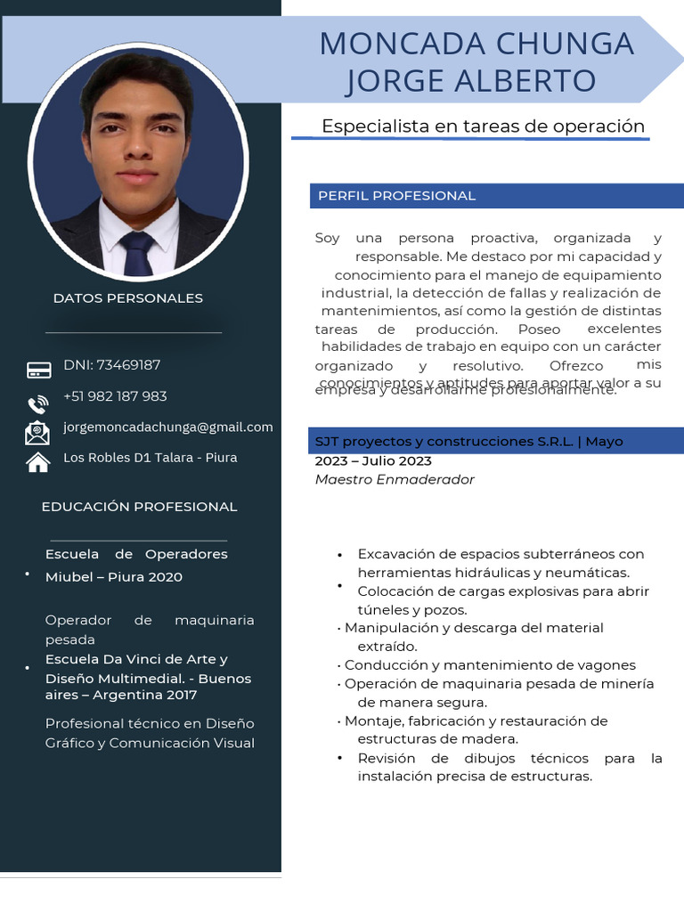 CV MONCADA CHUNGA JORGE.pdf_20240812_162937_0000 | PDF | Perforación