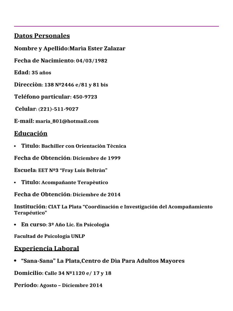 Currículum María | PDF