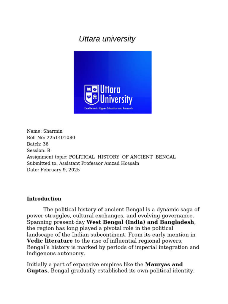 Business Studies Assignment (Sharmin) | PDF | Bengal