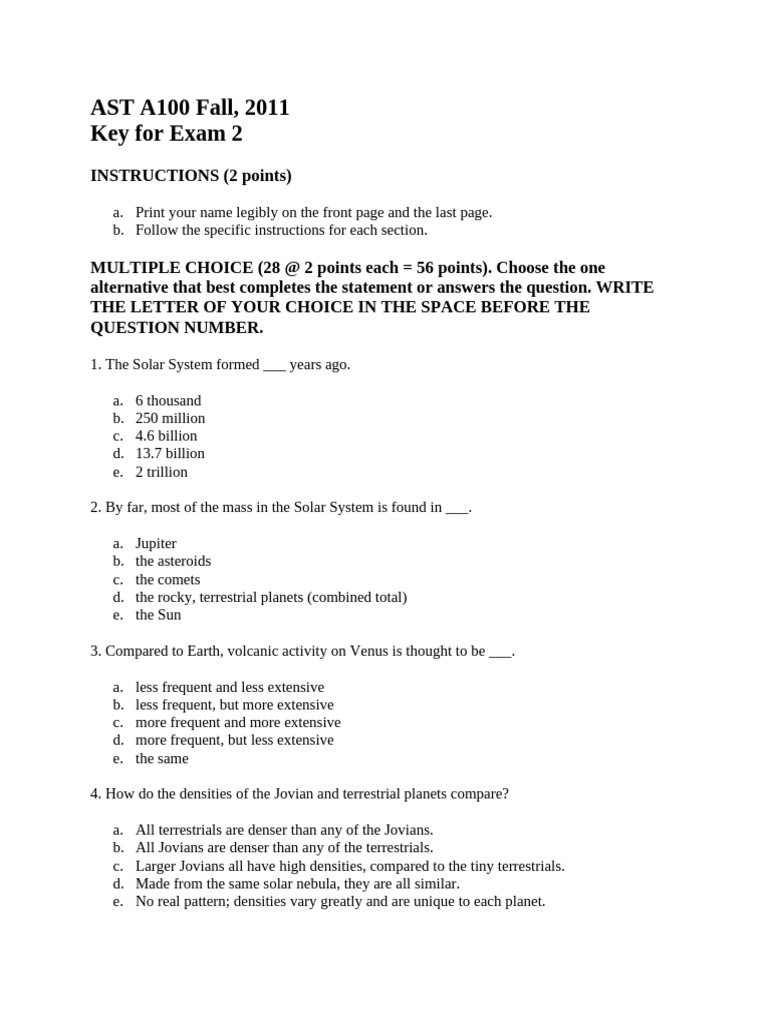 ASTONOMY College Level A100 | PDF | Venus | Earth