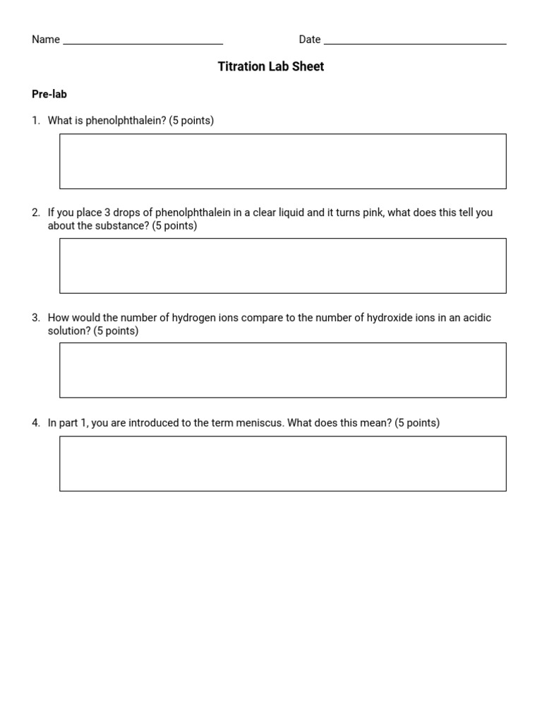 Titration Lab Data and Analysis | PDF | Titration | Chemistry