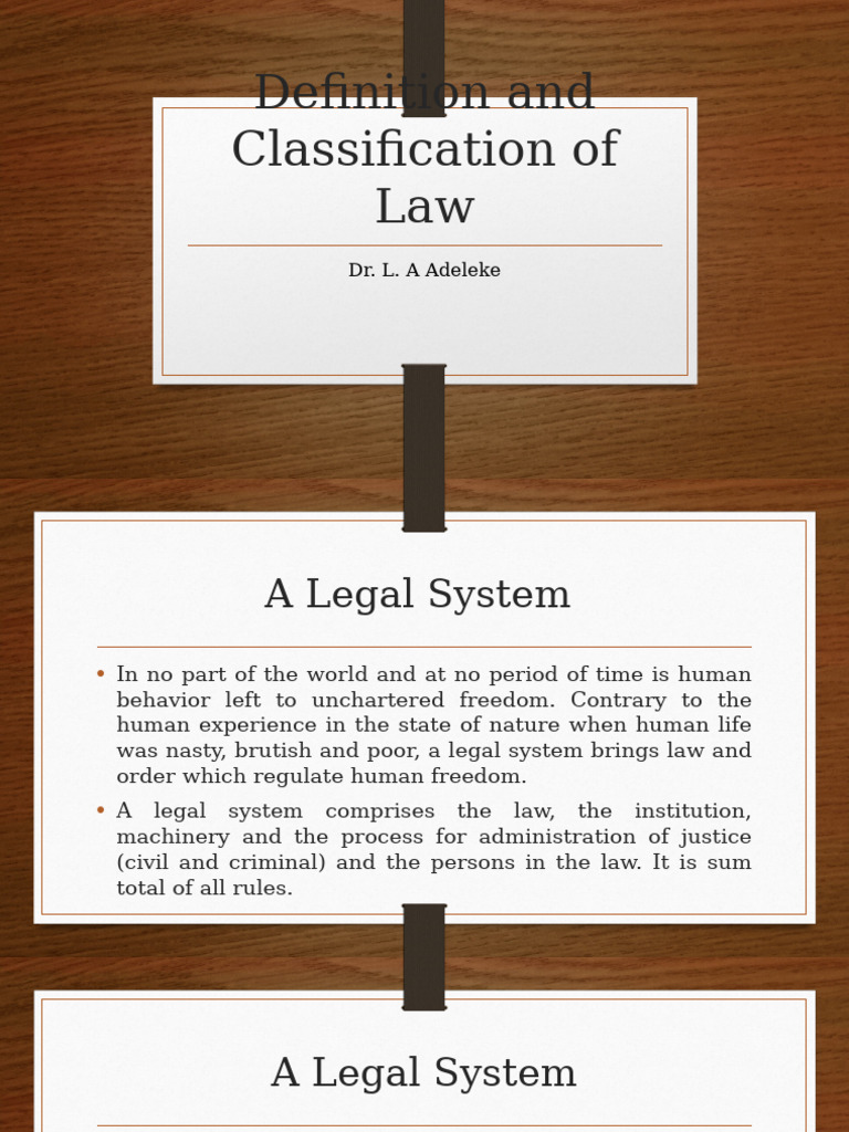 Definition and Classification of Law | PDF | Precedent | Crimes