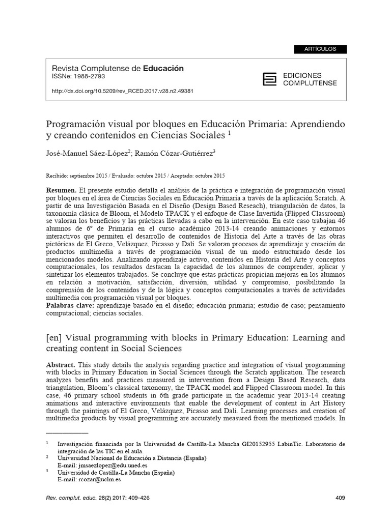 Programación en bloques | PDF | Aprendizaje | Cognición