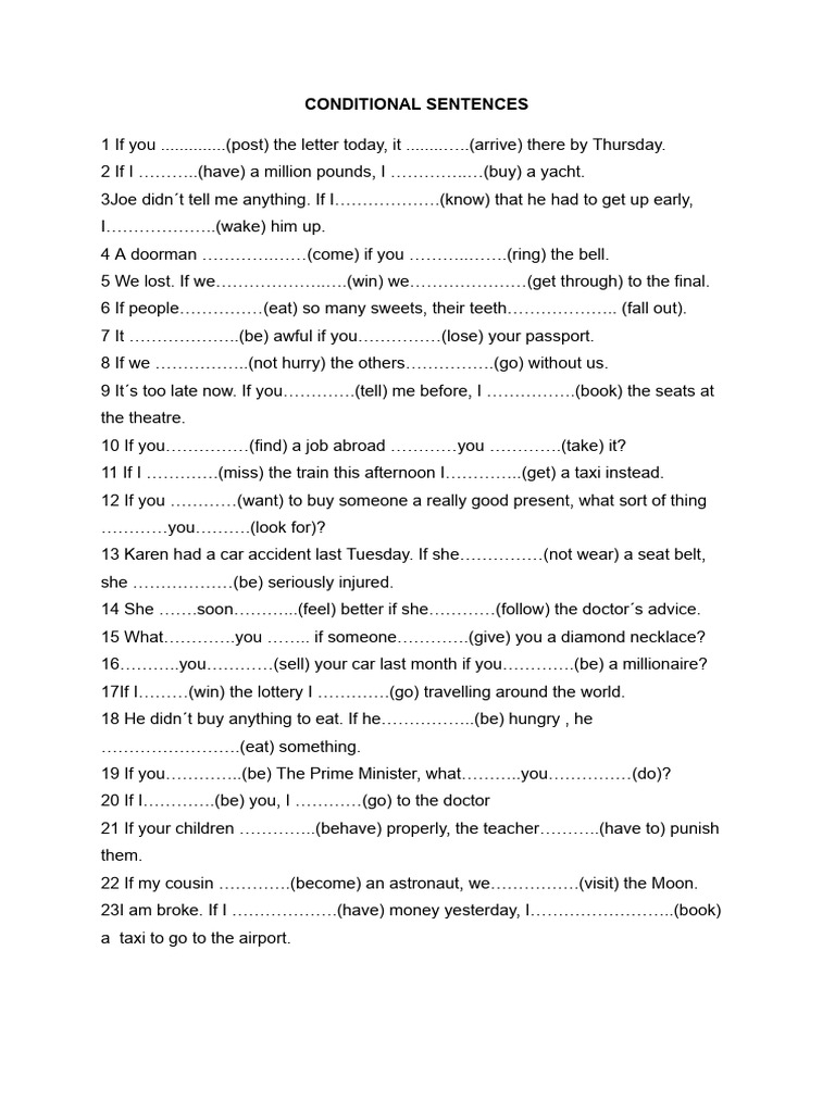 Conditional Sentences Practice | PDF