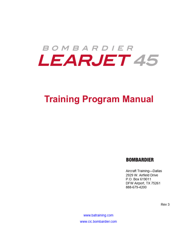 Learjet-45 Training Program Manual | PDF | Simulation | Trade Secret
