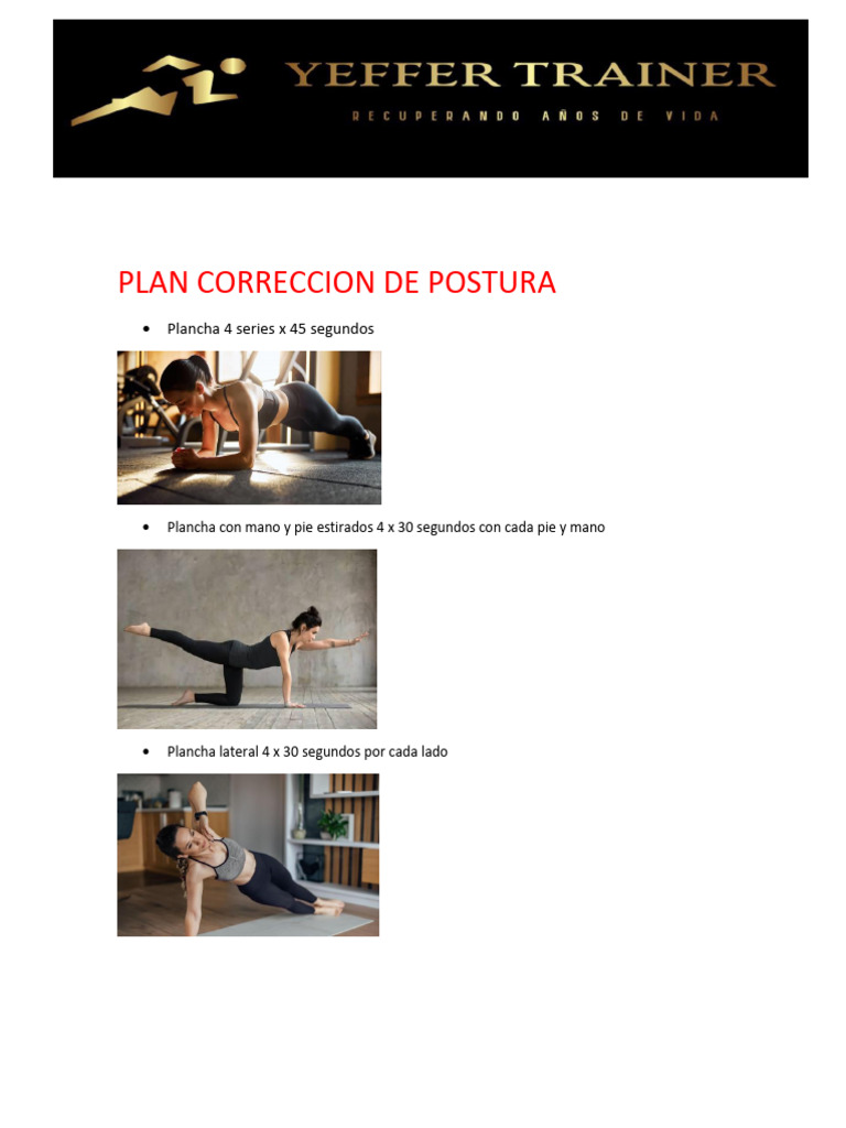 PLAN CORRECCION DE POSTURA | PDF