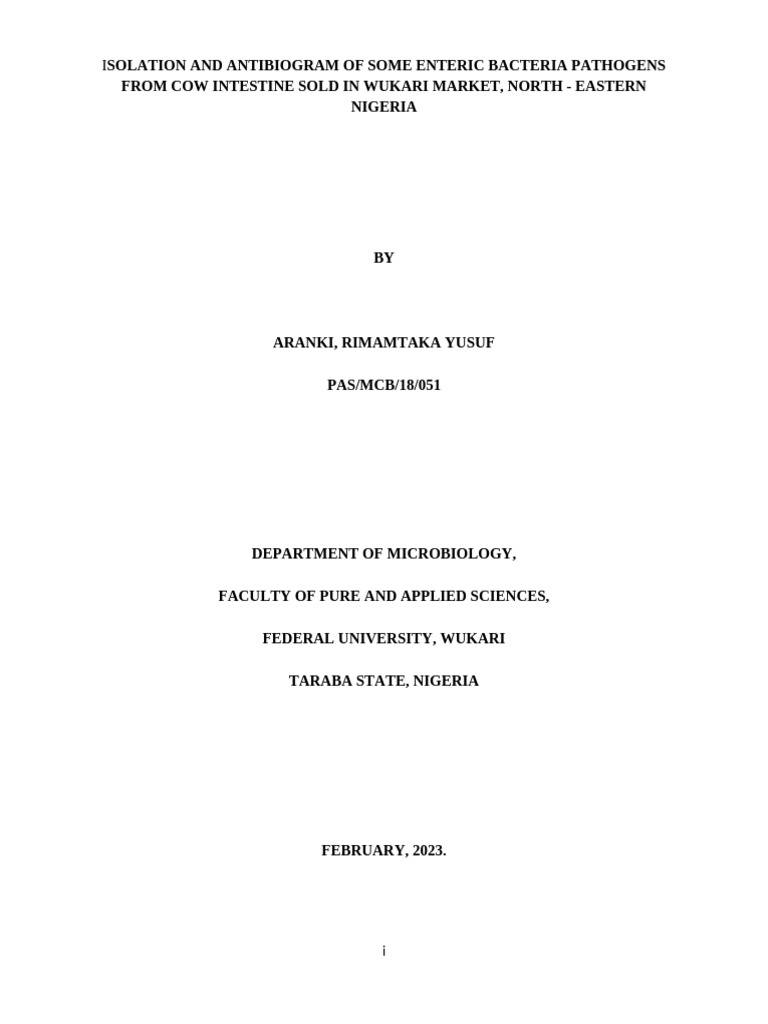 Aranki Preliminary Pages | PDF | Escherichia Coli | Biology