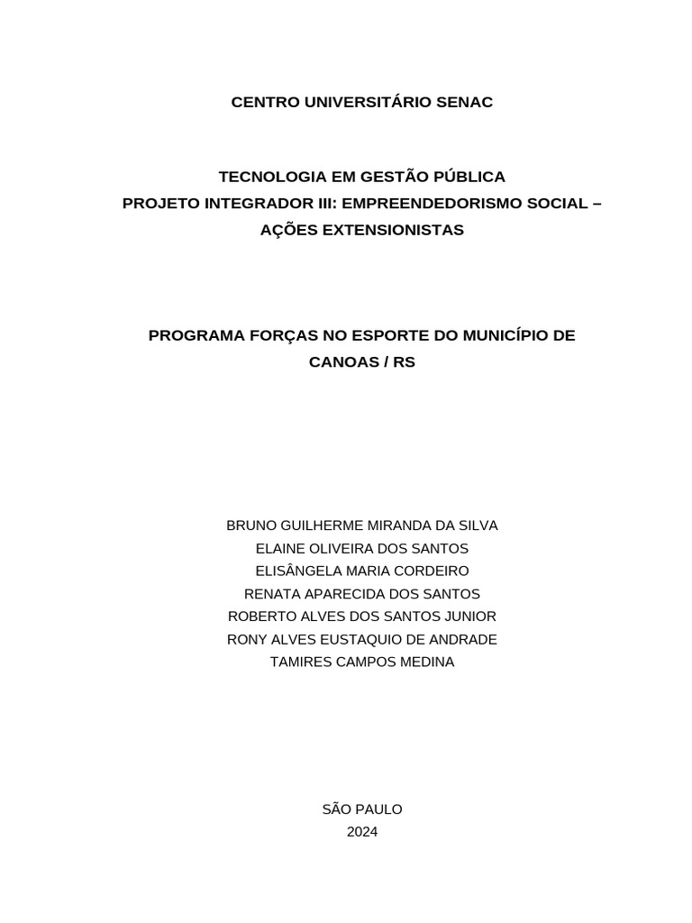 Projeto Integrador III - Etapa 2 | PDF | Empreendedorismo social | Adolescência