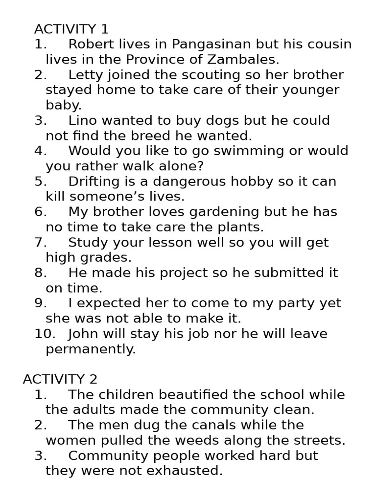 Daily Life Scenarios and Activities | PDF