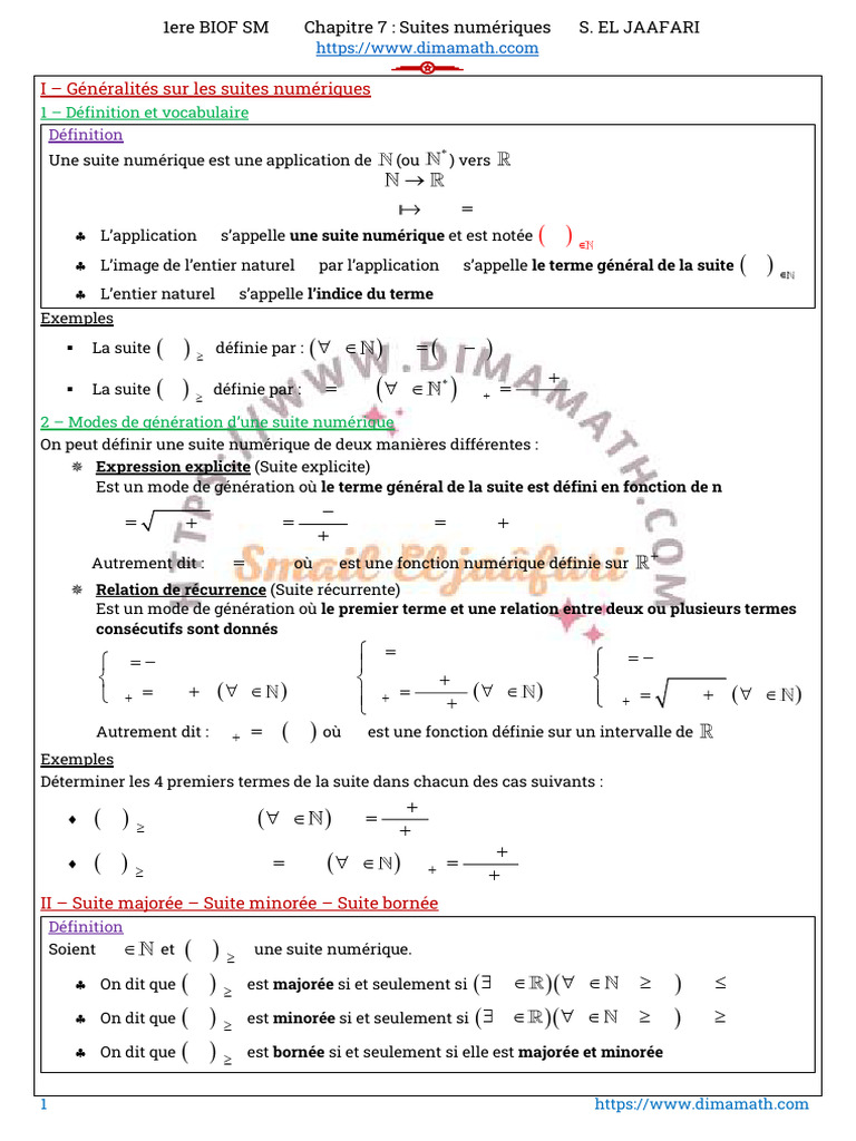 Introduction aux suites numériques | PDF | Fonction monotone | Séquence