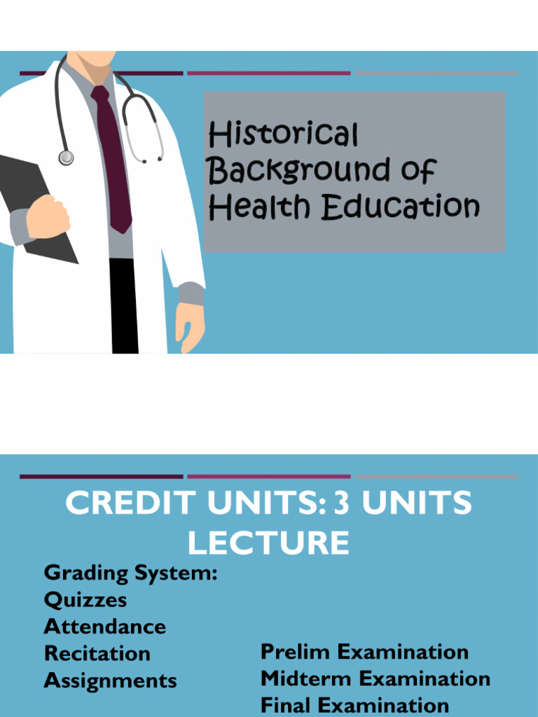 Week 1 - Historical Background of Health Education | PDF