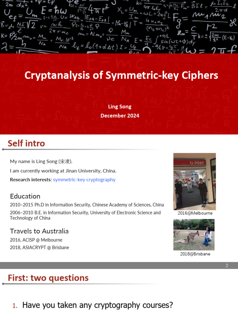 Cryptanalysis of Symmetric-Key Ciphers-Slides | PDF | Cryptography | Security Engineering