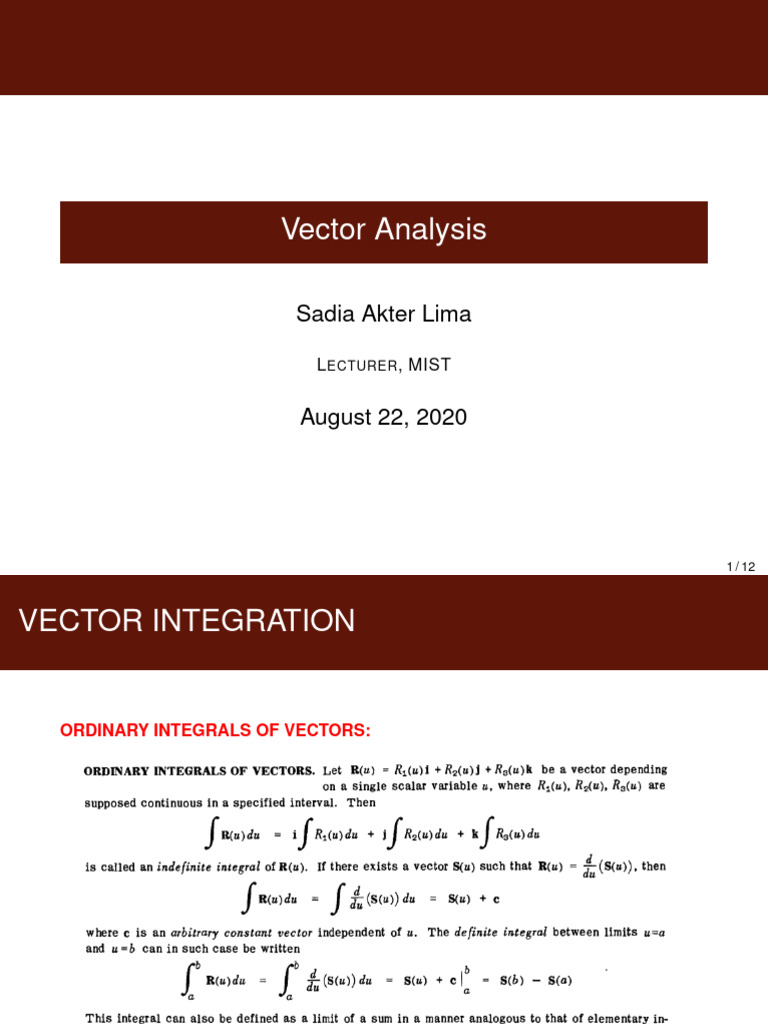 2.vector Integration - Part 1 | PDF