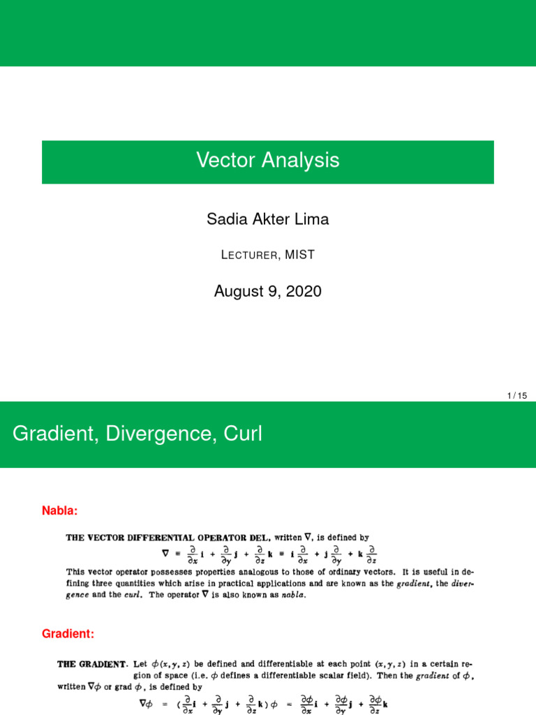 Gradient, Divergence, Curl | PDF
