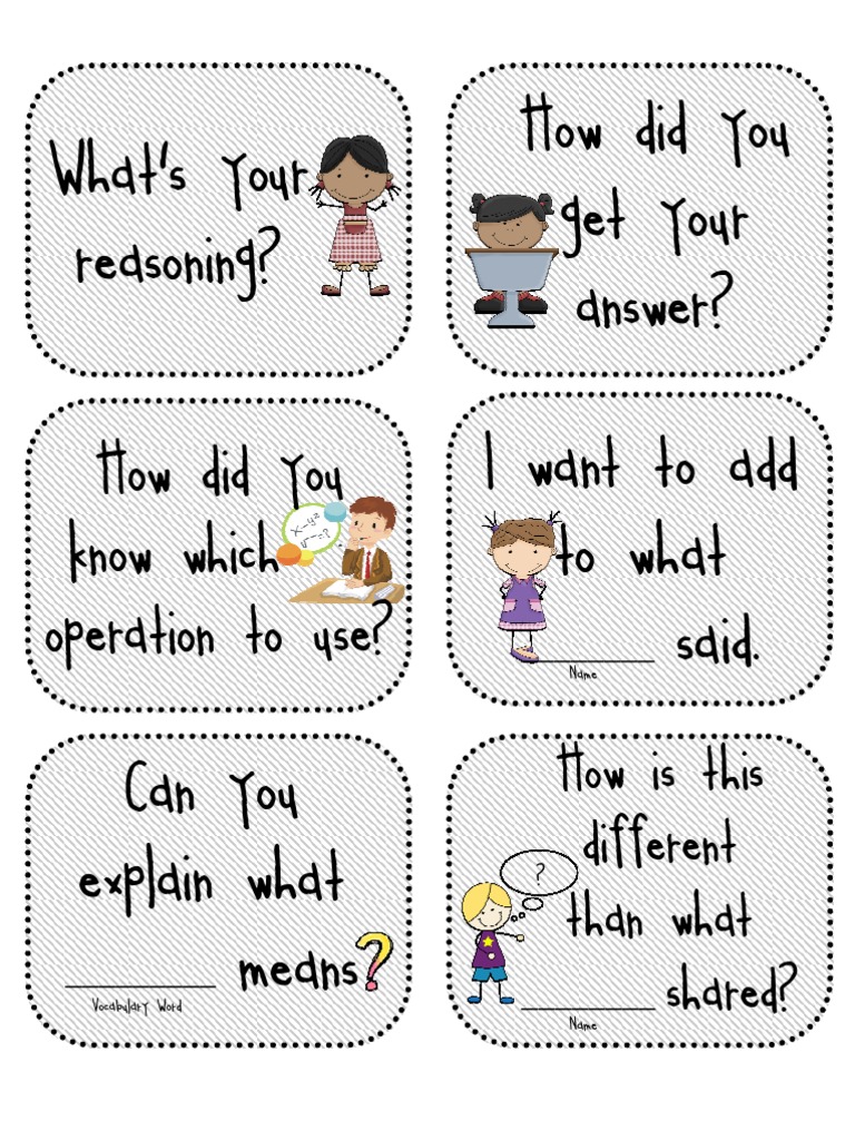 Math Talk Questions For Students | PDF