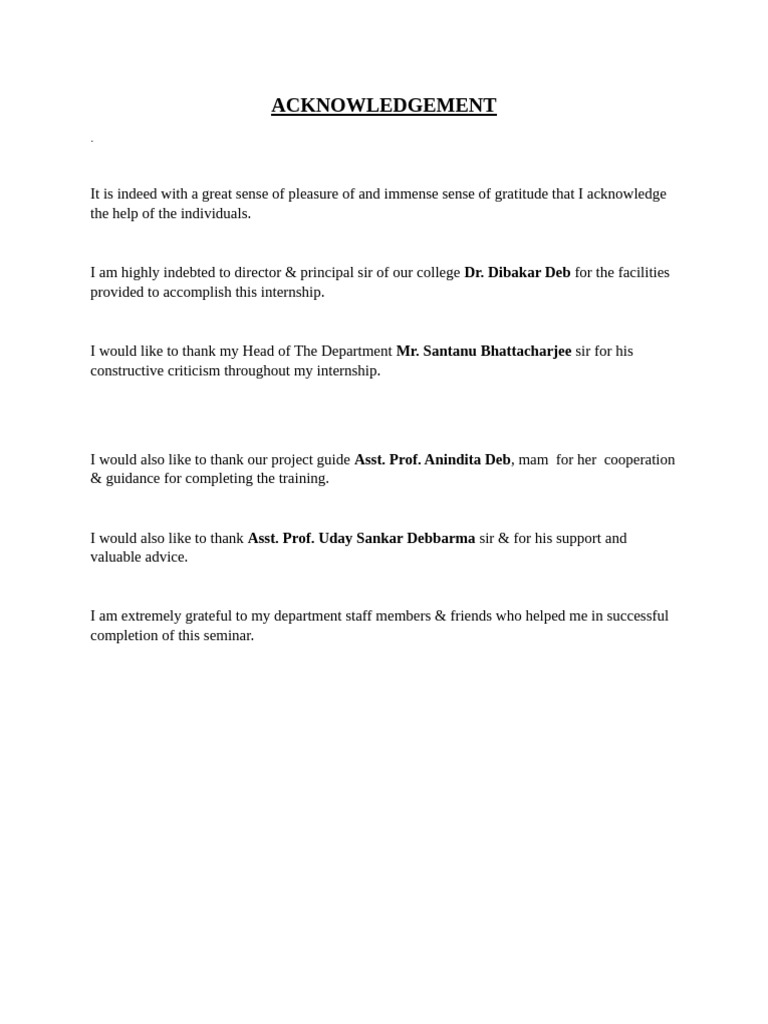 Acknowledgement | PDF