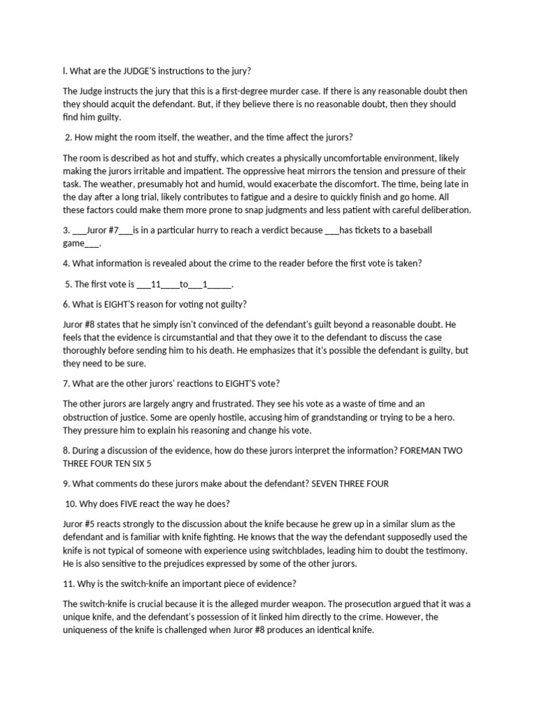 12 Angry Men | PDF | Reasonable Doubt | Public Law