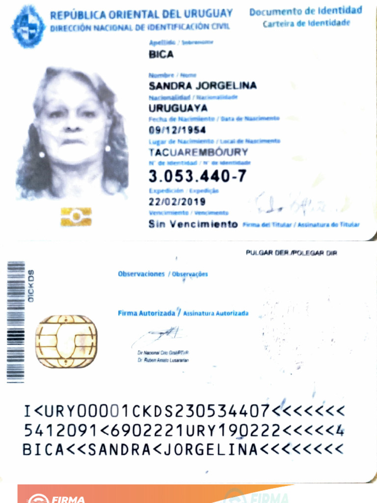 Cedula Sandra Jorgelina Bica | PDF