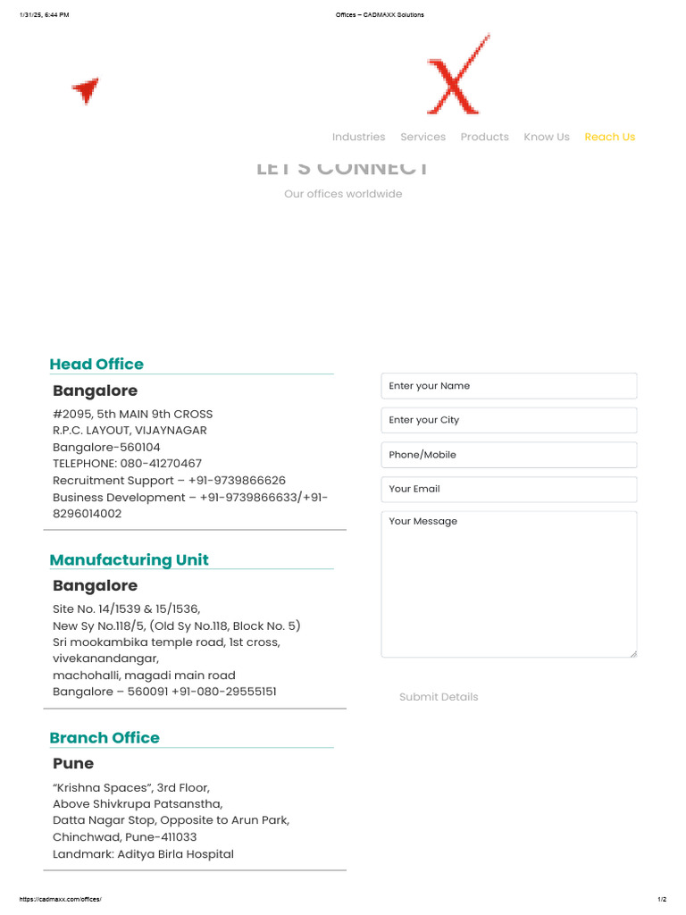 Cadmaxx Solutions Office Locations | PDF