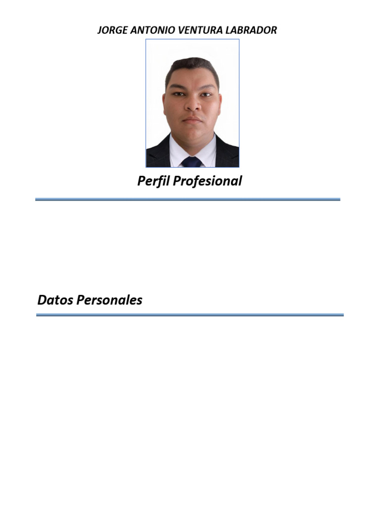 Hoja de Vida Jorge Antonio Ventura Labrador | PDF