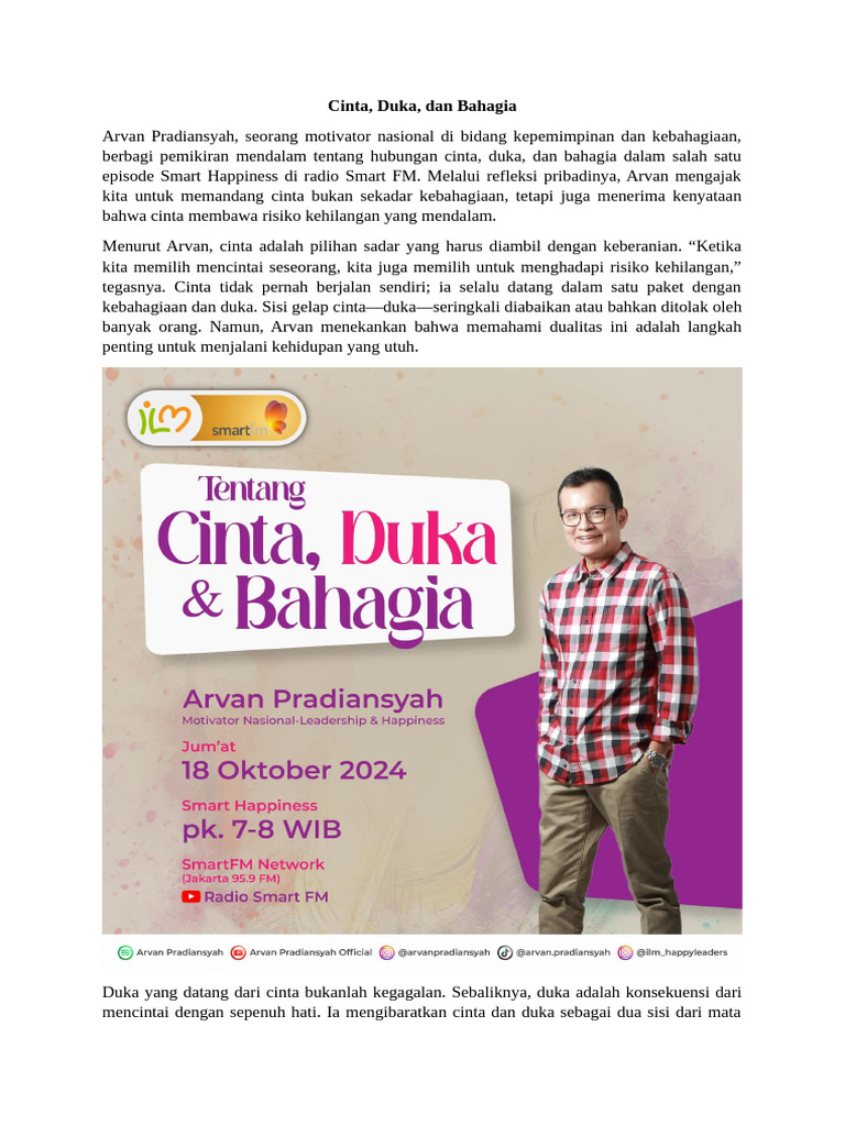 Cinta, Duka, dan Keberanian Arvan | PDF